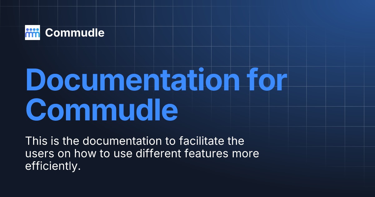 Documentation for Commudle | Commudle